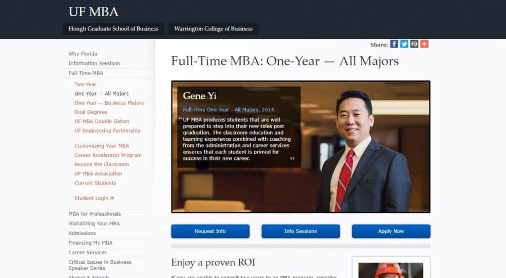 University of Florida, Warrington College of Business , FT MBA: One ... University of Florida, Warrington College of Business , FT MBA: One ...